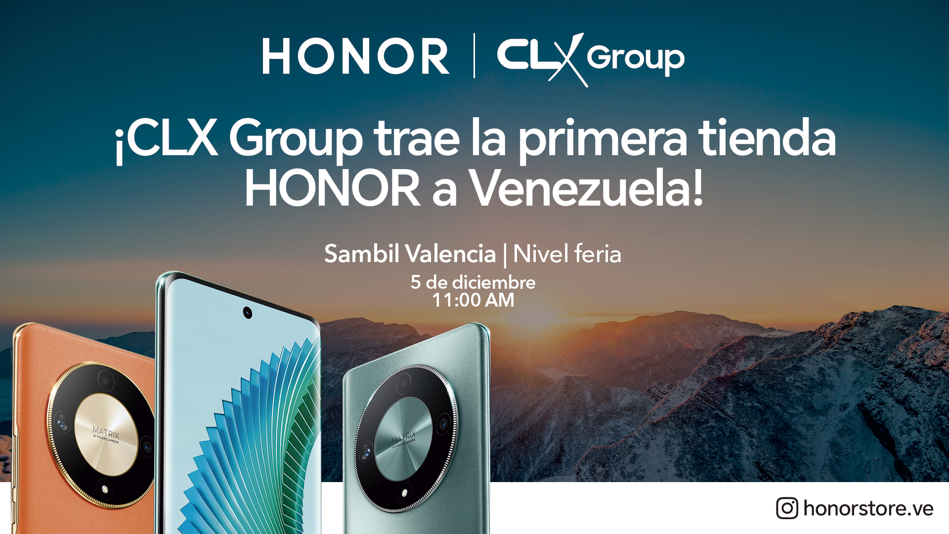 ¡CLX Group trae la primera tienda HONOR a Venezuela! Conócela este 5 de diciembre en el Sambil ...